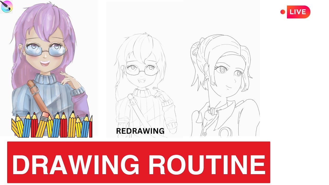 #4 Drawing Routine - With me 😘 | Live - YouTube
