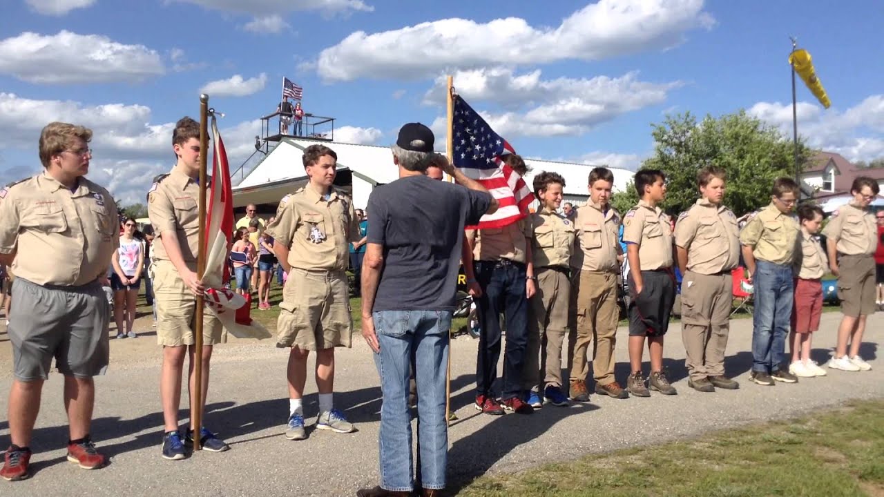 Flag Ceremony at The Golden Aerodrome Flying Circus by Boy Scout Troop ...