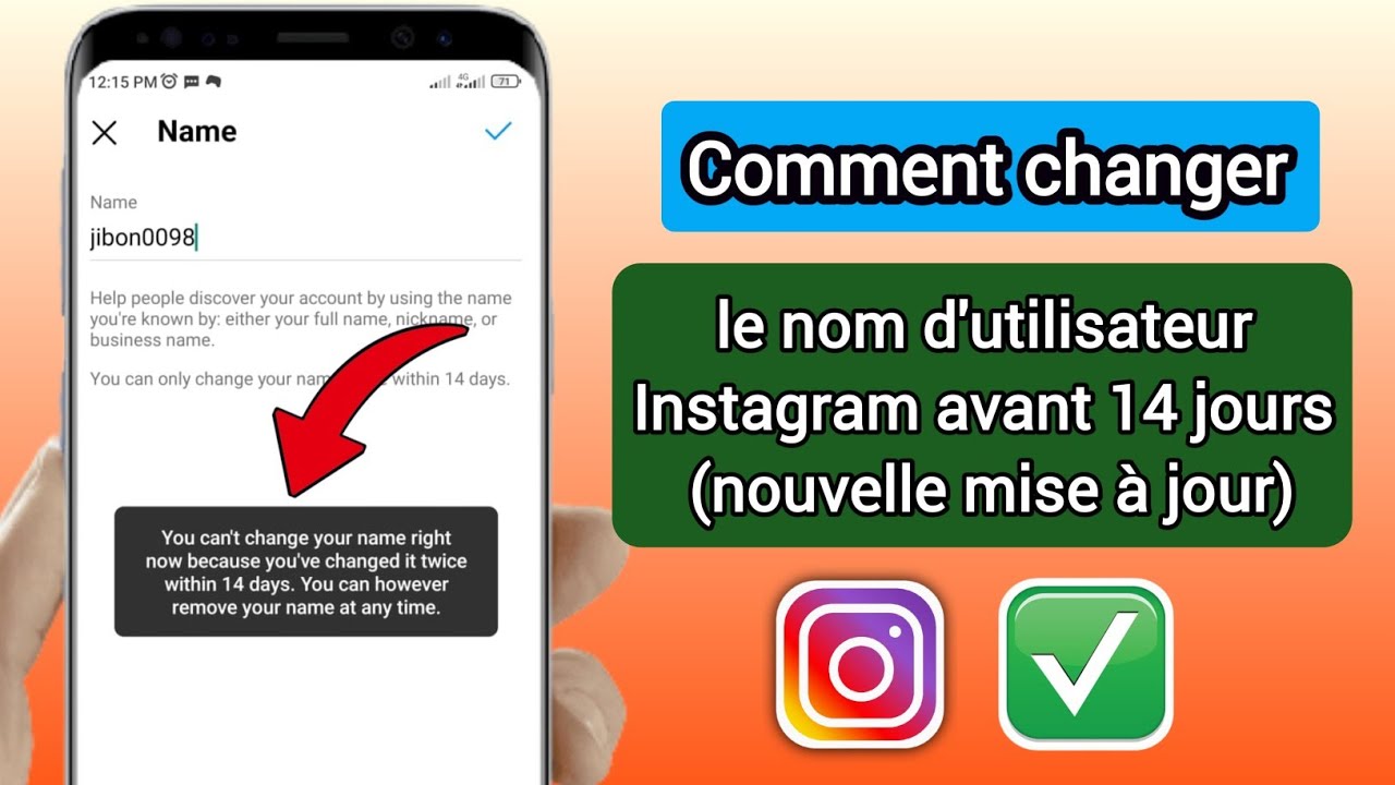 Comment changer le nom Instagram avant 14 jours | Changer le nom d ...