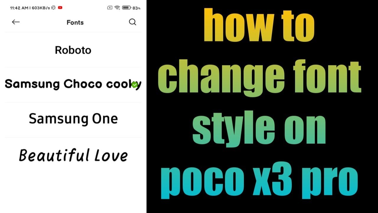 how to change font style on poco x3 pro - YouTube