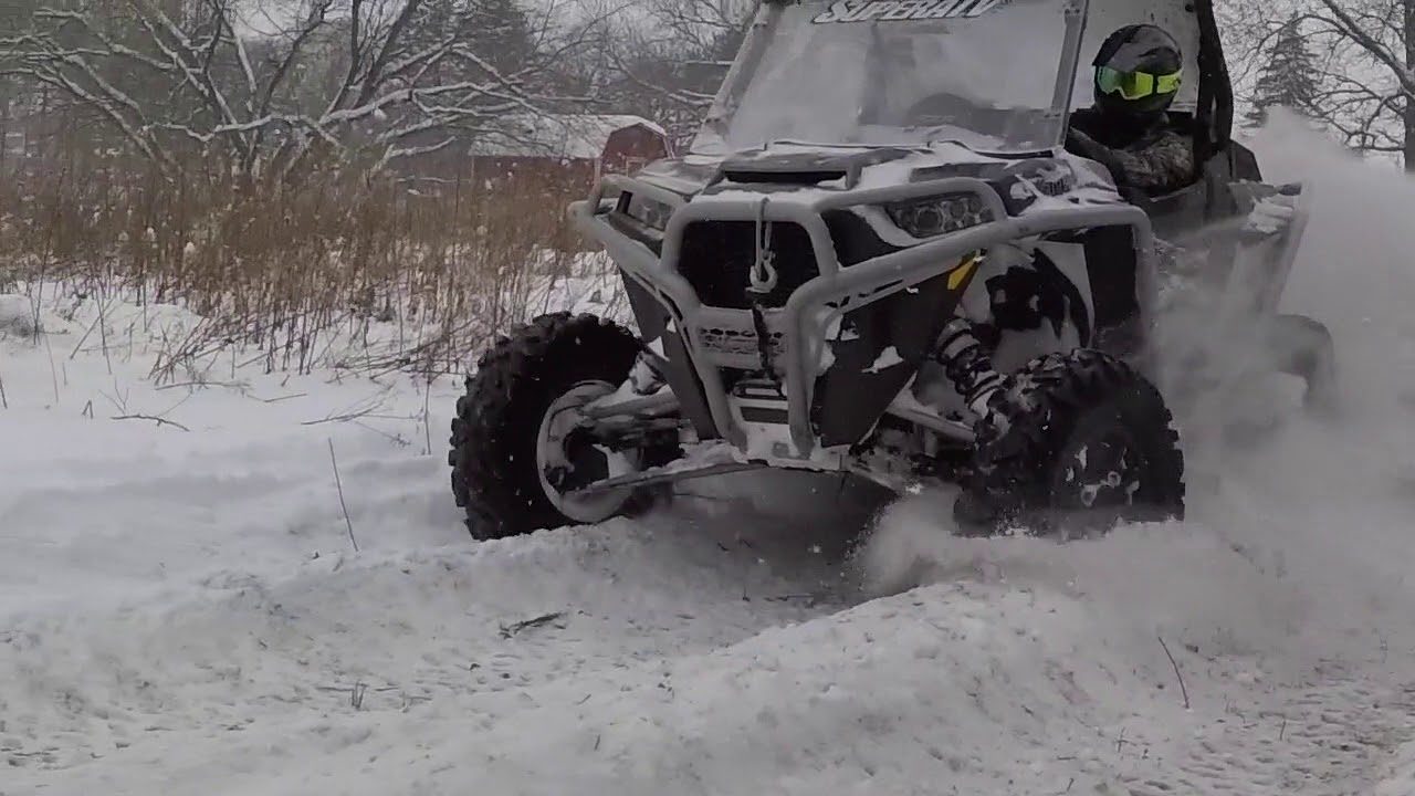 RZR 1000 and RZR TURBO ripping snow. - YouTube