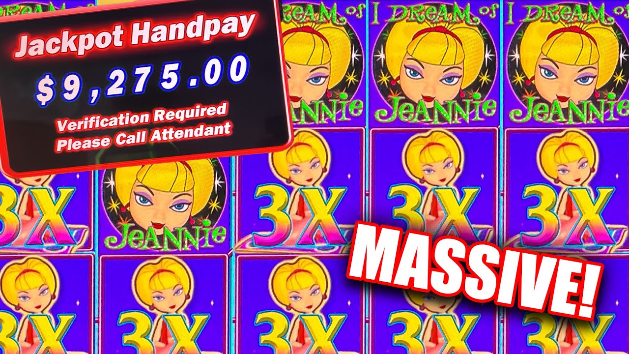 MASSIVE JACKPOT ON CLASSIC I DREAM OF JEANIE SLOT MACHINE! CRAZY BONUS ...
