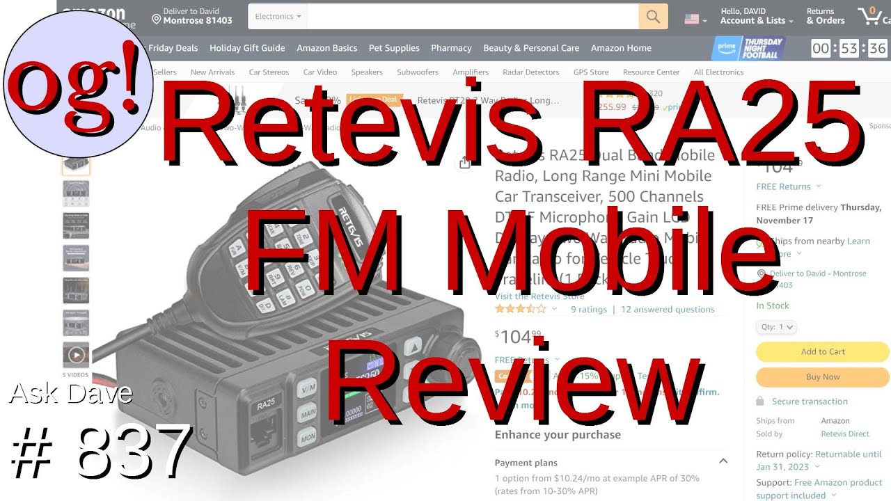 Retevis RA25 FM Mobile Review (#837) - YouTube