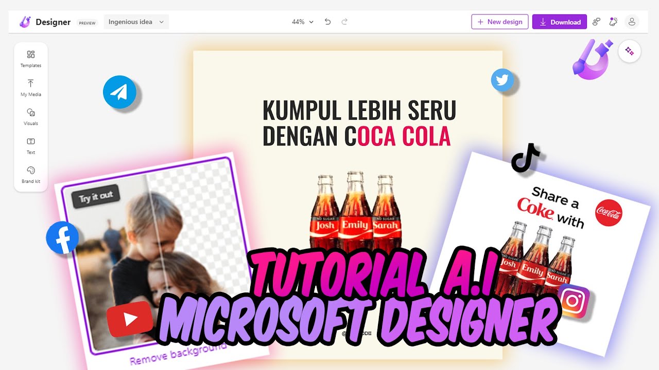Tutorial cara menggunakan microsoft designer - YouTube
