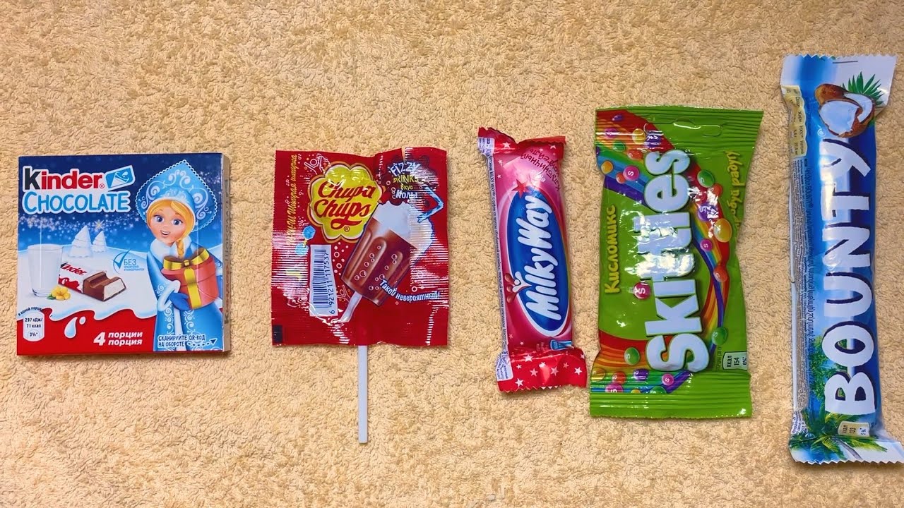 NEW Some Lot’s of Candies ASMR (Kinder chocolate, Chupa Chups Cola ...