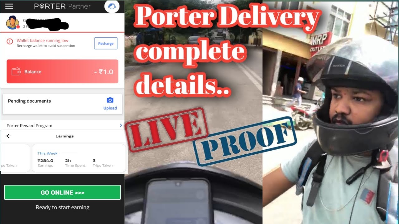 Porter Delivery App Complete details🛵 || how to pickup and drop With ...