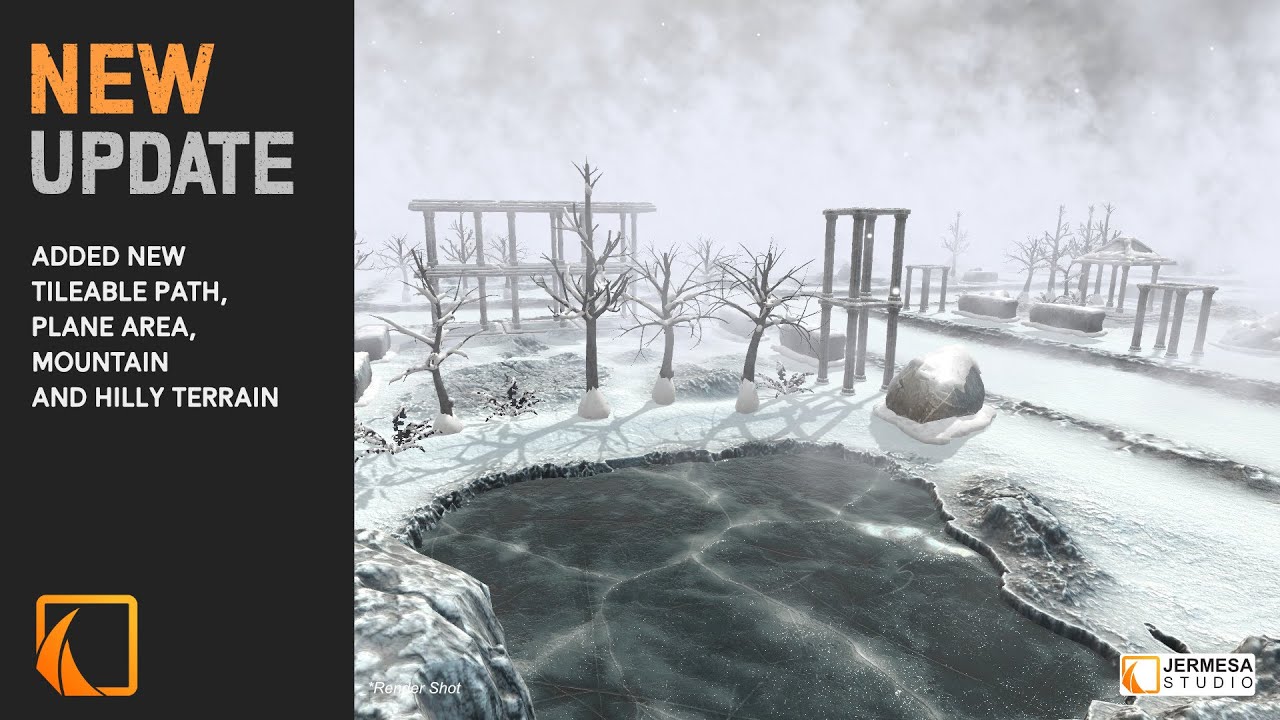 New Update: Tileable Snowy Winter Terrain, land ponds and lakes game ...