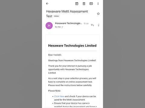 Hexaware assessment test schedule mail#hexaware #job#jobsearch # ...