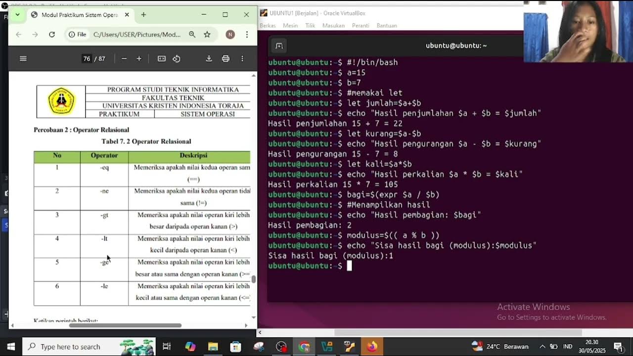 Menjalankan Sebuah Perintah tentang "OPERATOR ARITMATIKA DAN RELASIONAL ...
