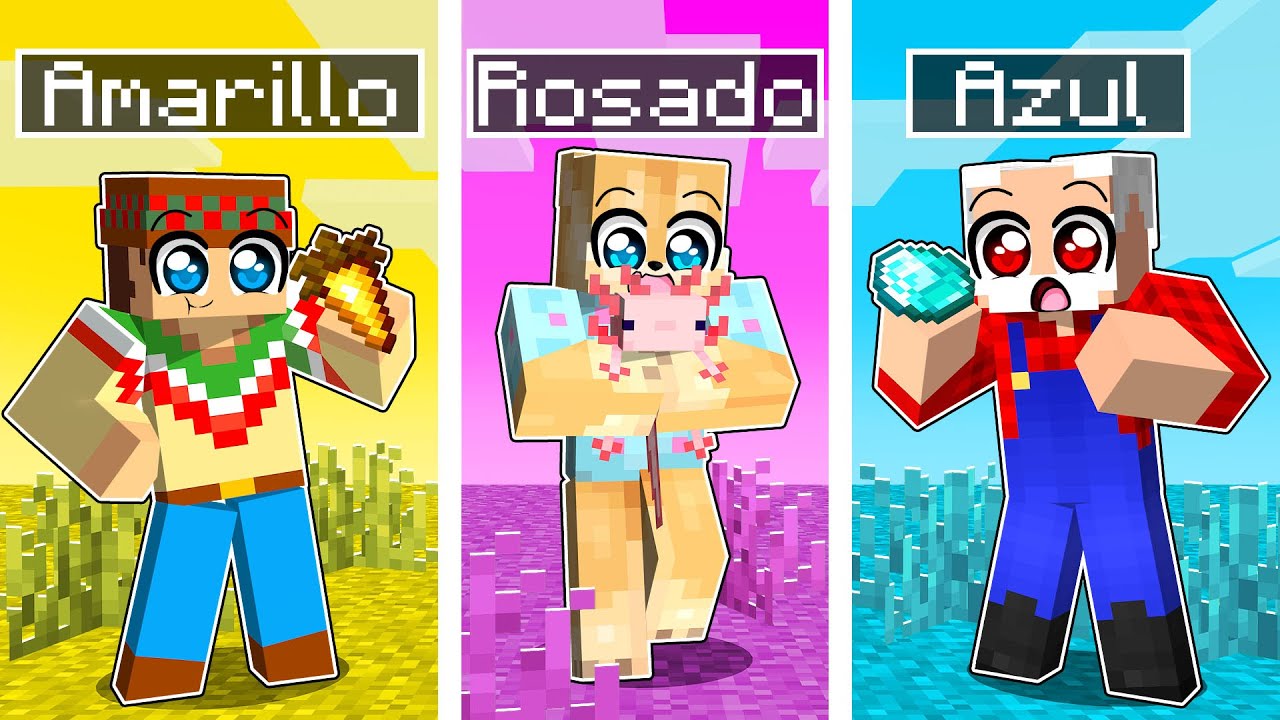 ¡MINECRAFT pero JUGAMOS al MINI JUEGO de los COLORES! 🔵💛🔴💚 con ...