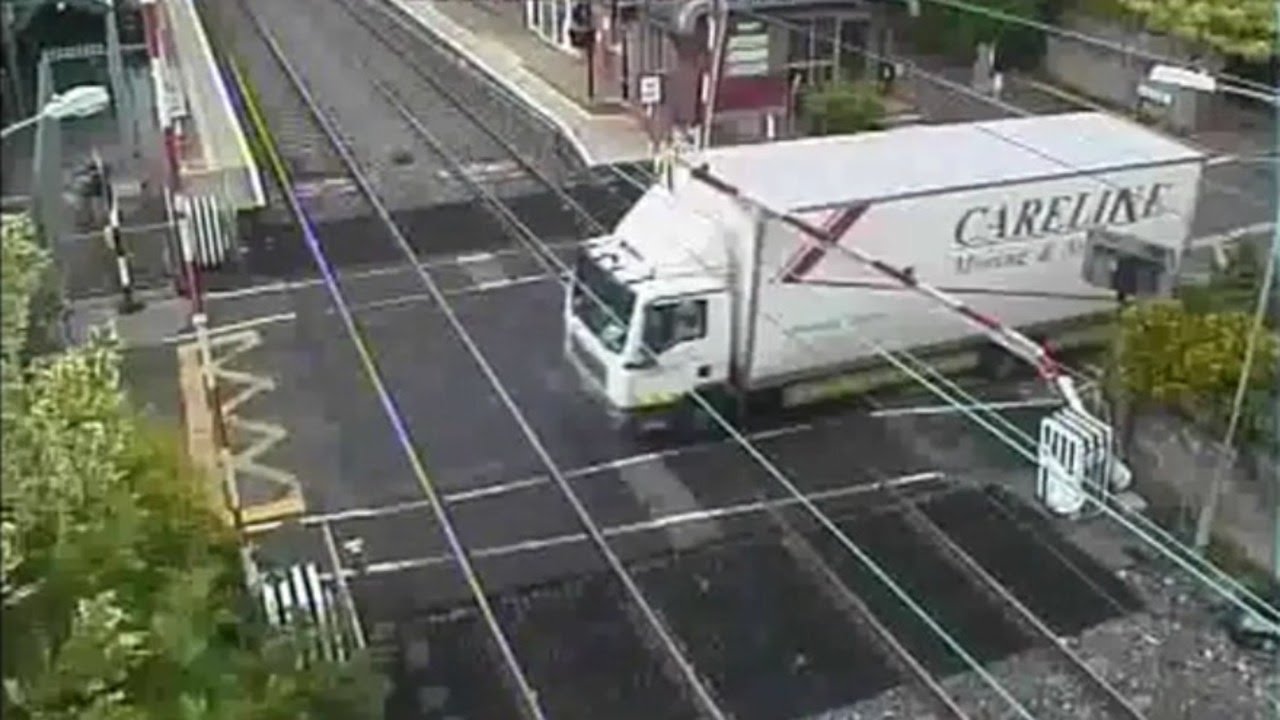Crash into level crossings across Ireland - YouTube