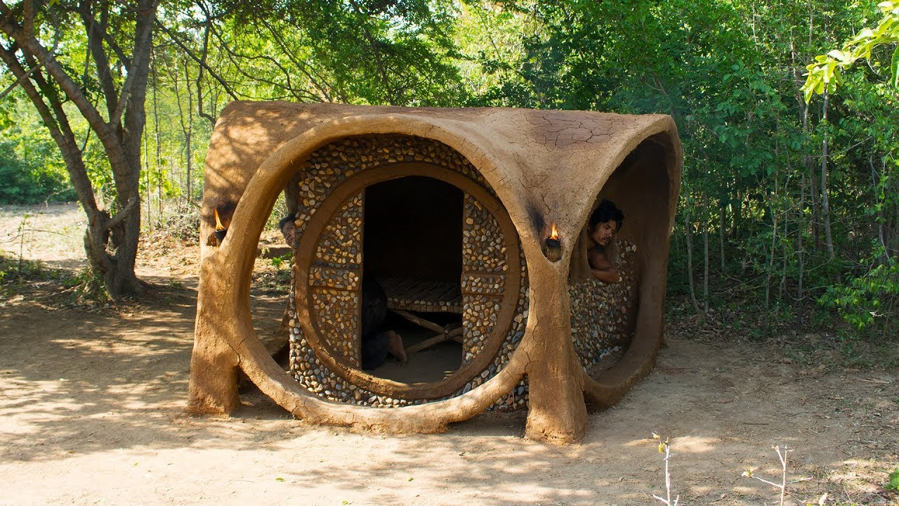 Build Beautiful Creative Mud House Style In the Forest | Building Skill ...