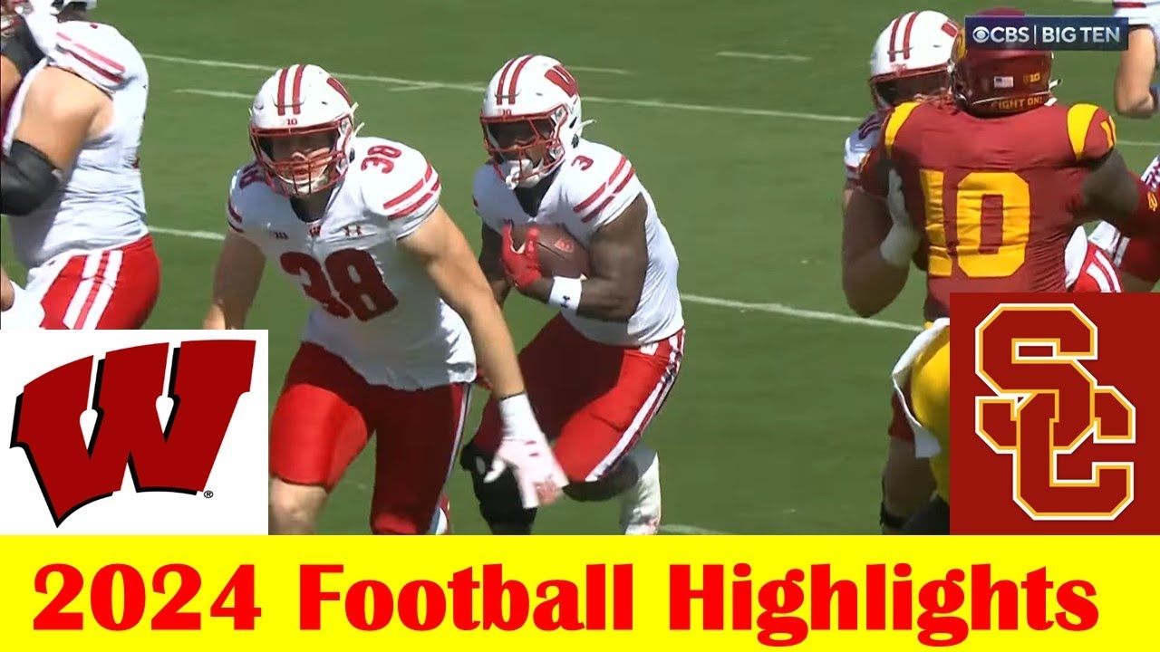 (Miss the beginning) Wisconsin vs #13 USC Football Game Highlights 9 28 ...