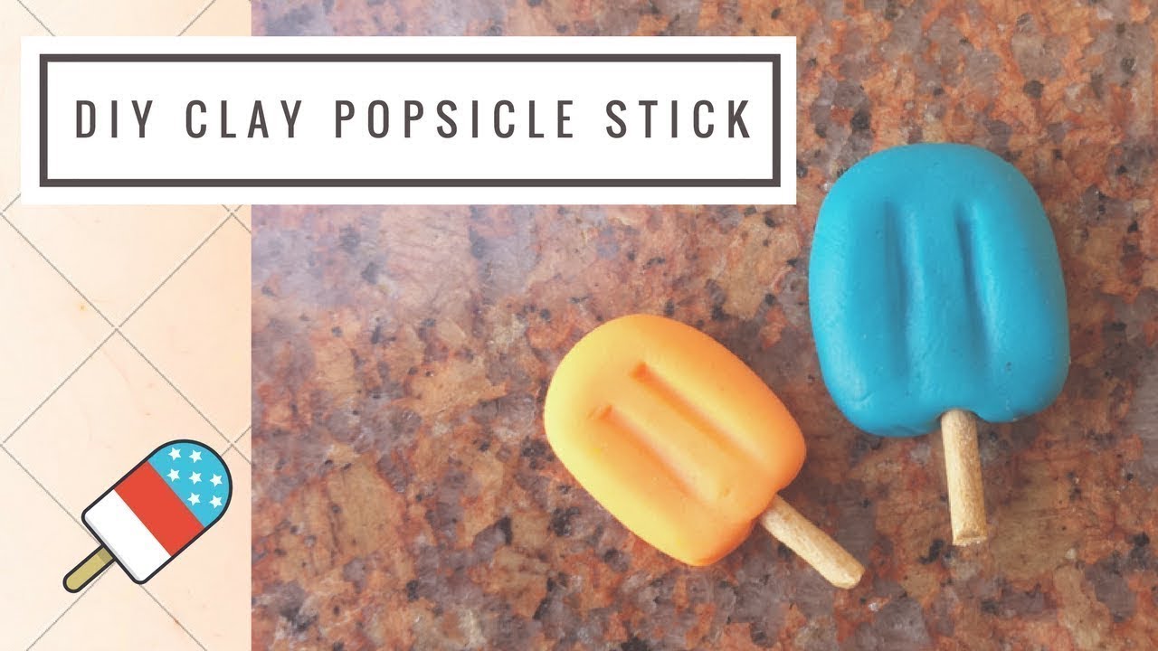 How To Make DIY Polymer Clay Or Clay Dough Ice Cream Stick Popsicle Stick Easy Crafts For Kids ...