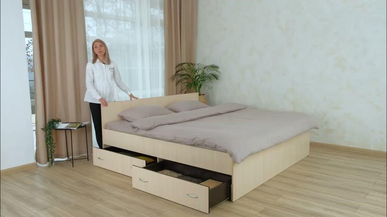 Экспертное мнение Кровать Милена с ящиками - YouTube