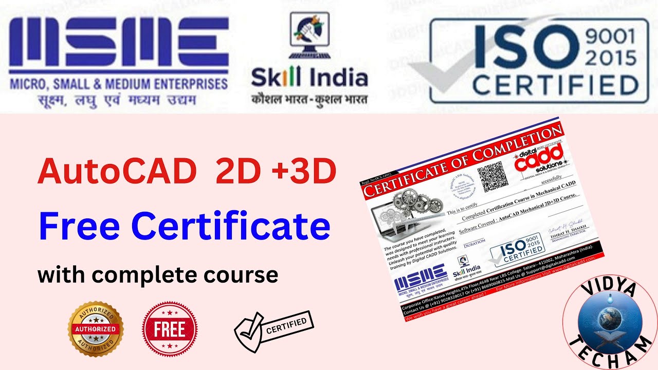 AutoCAD certified professional for free Free AutoCAD Certificate ...