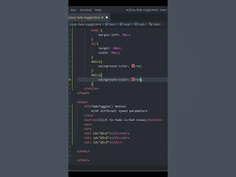 jQuery fade Toggle Method | jQuery Tutorial #html #css #jquery #shorts - YouTube