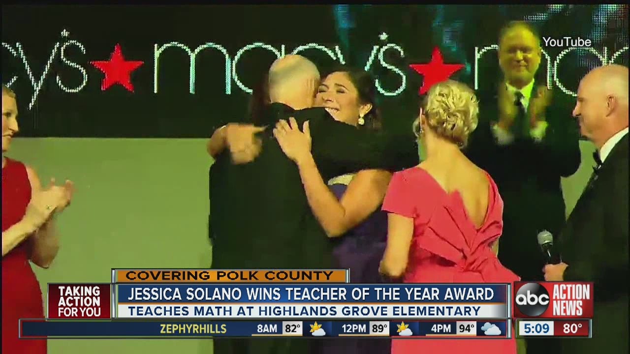 Jessica Solano wins Teacher of the Year award - YouTube