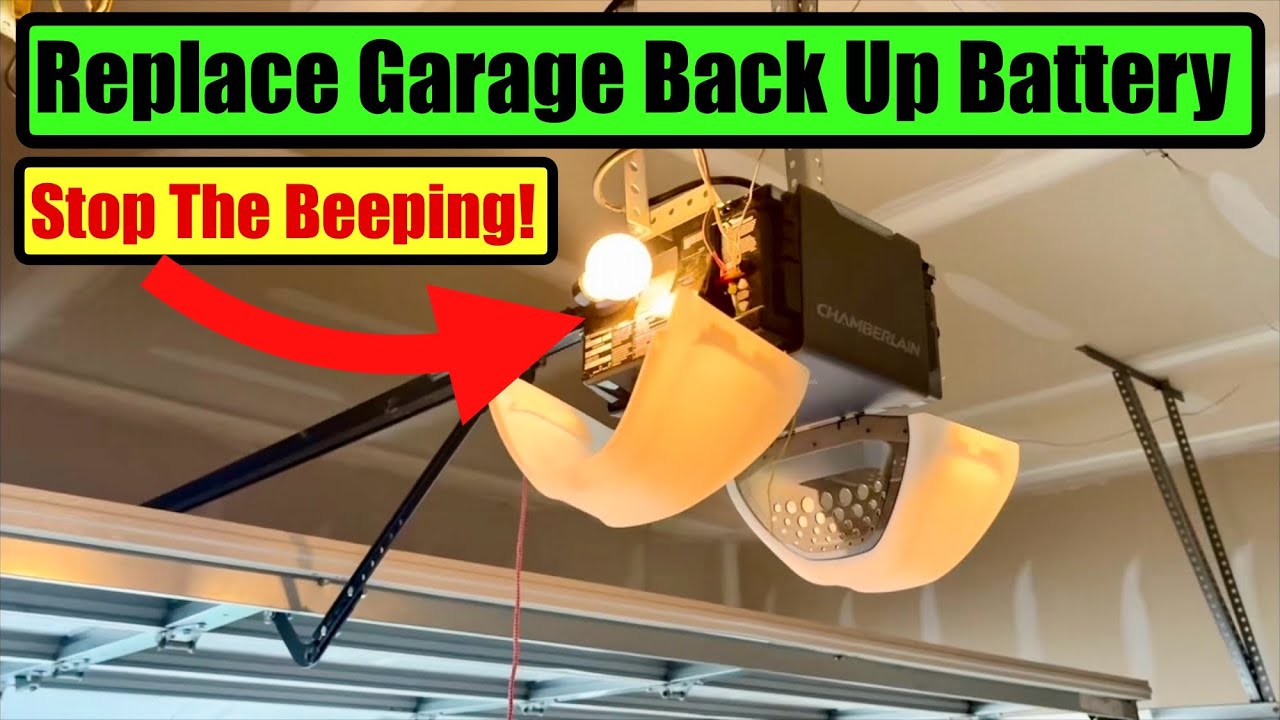 How To Replace Garage Door Back Up Battery To Stop The Beeping - YouTube