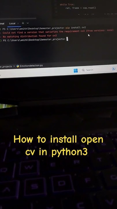 Most of the beginner's do this mistake while installing openCV library #python #opencv #python3 ...
