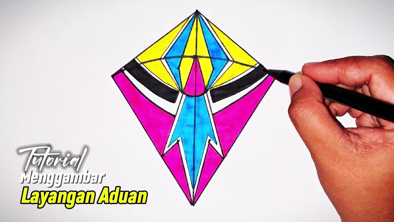 Tutorial Menggambar Layangan Aduan || Gambar layangan Aduan - YouTube