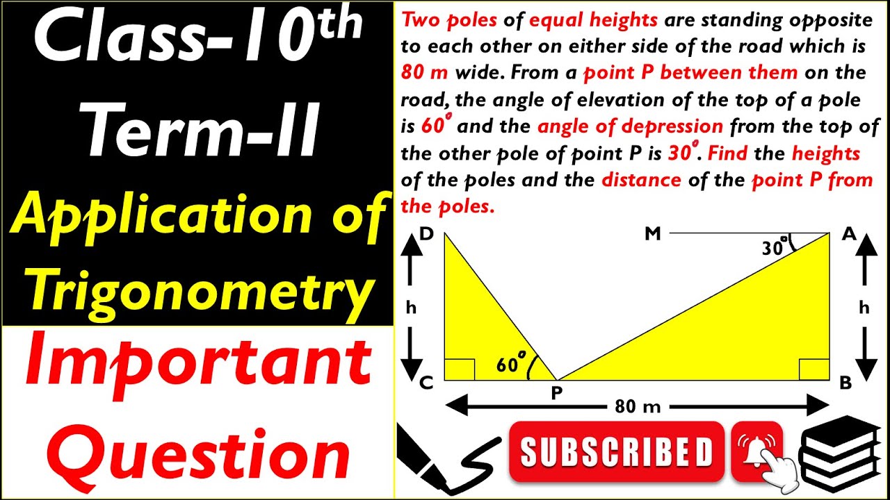Most important question of Application of Trigonometry Class-10 Term-2 ...