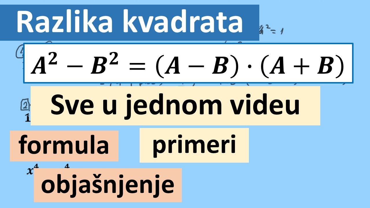 Razlika kvadrata - YouTube