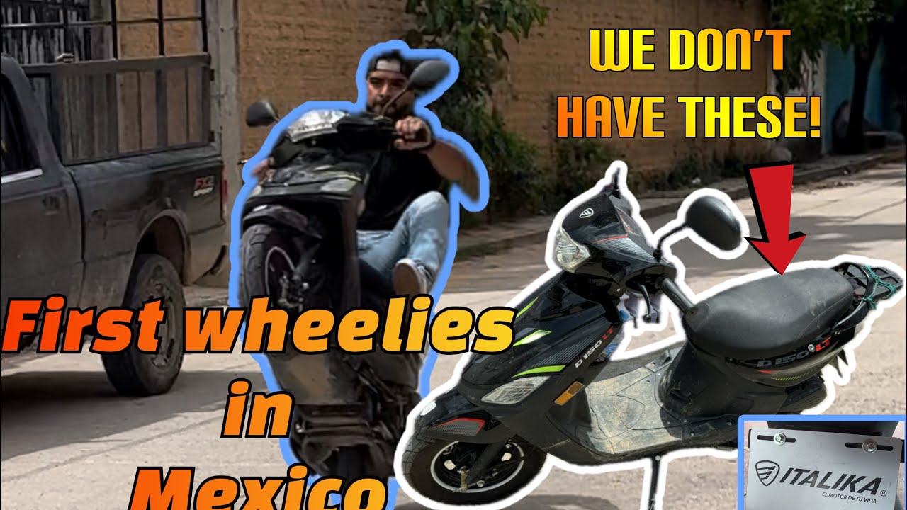 First wheelies in Mexico with a italika scooter #mexico #italika - YouTube