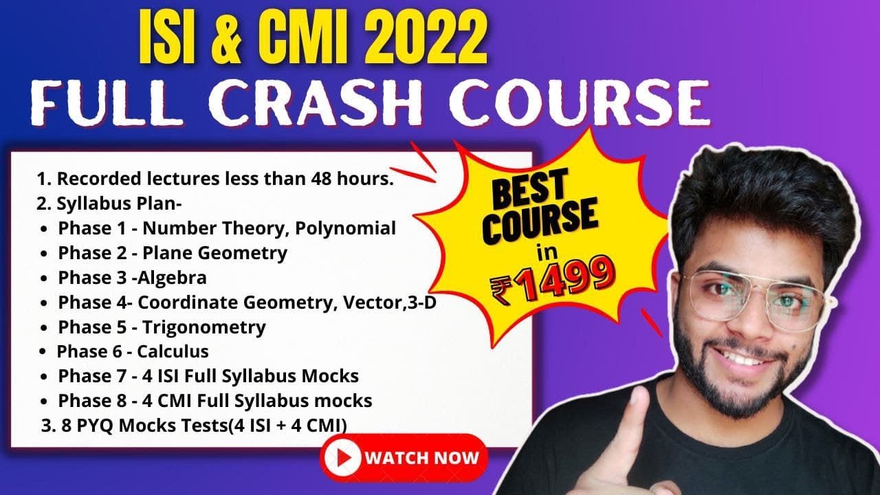 ISI & CMI 2022 Full CRASH COURSE 🔥 SUBJECTIVE Paper | 8 PYQs with ...