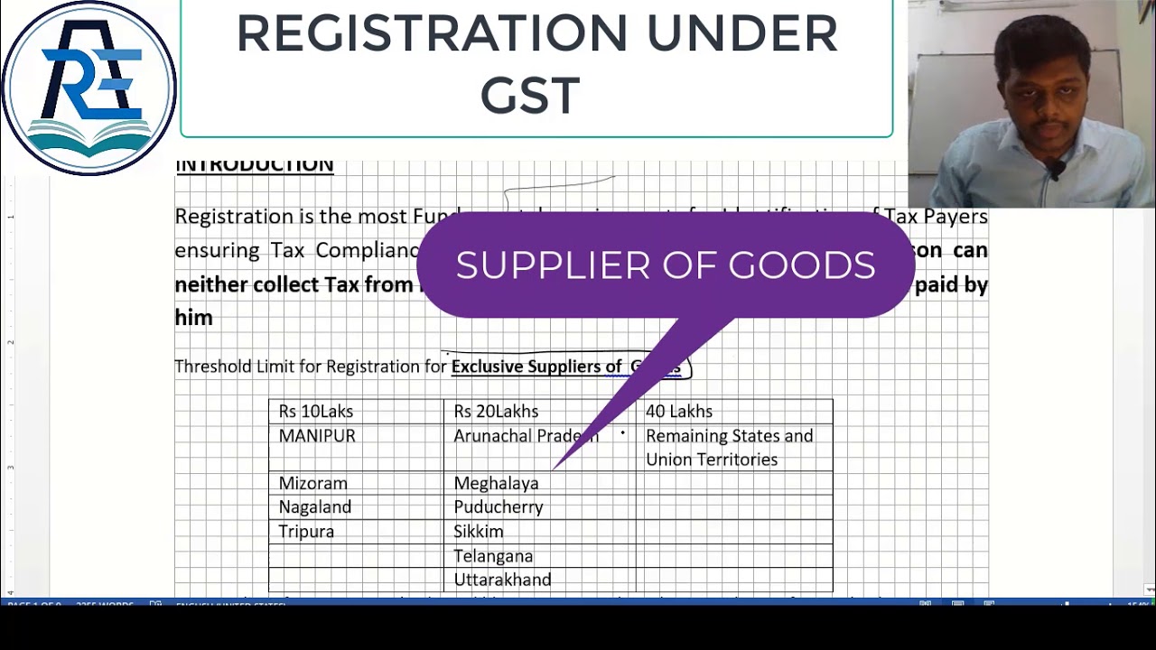 GST REGISTRATION INTRODUCTION - YouTube