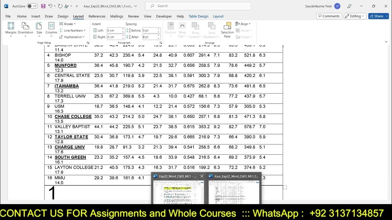 Exp22_Word_Ch03_ML1 - Football 1.2 | Exp22 Word Ch03 ML1 Football 1.2 | Complete Solution 100% ...