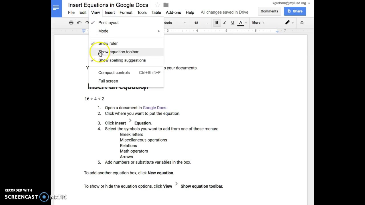 Google Docs Equations YouTube Google Docs Equations YouTube