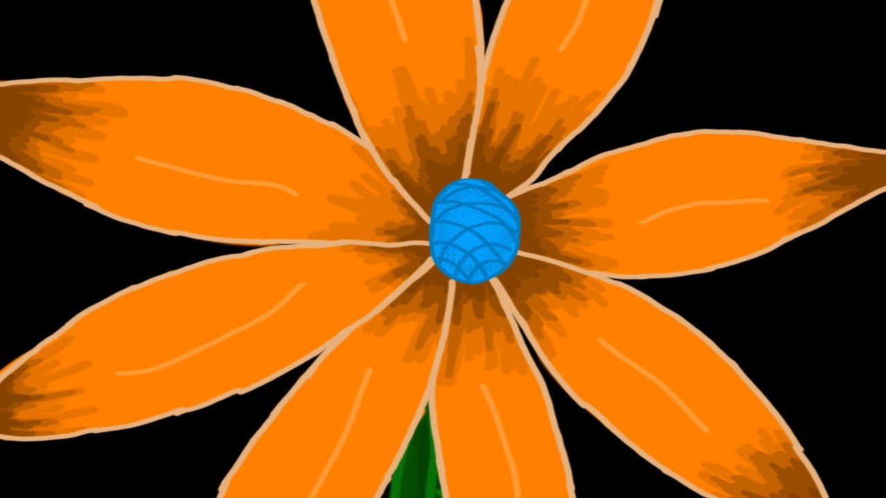 digital drawing | orange flower - YouTube