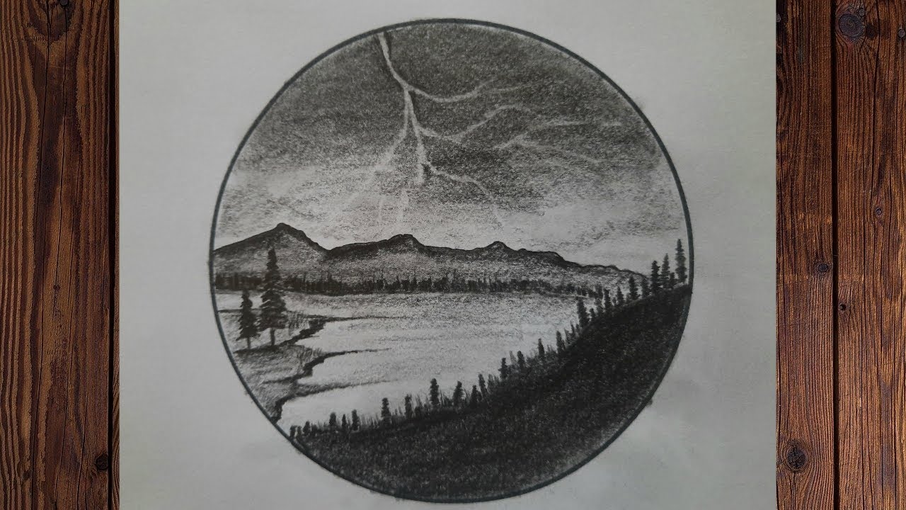 Let's draw a pencil drawing in a circle using easy methods | Easy ...