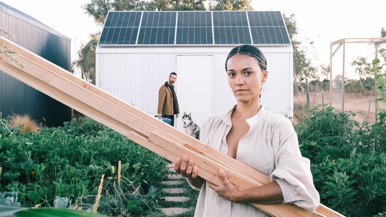 18. OFF GRID Workshop WOODEN Interior BUILD - YouTube