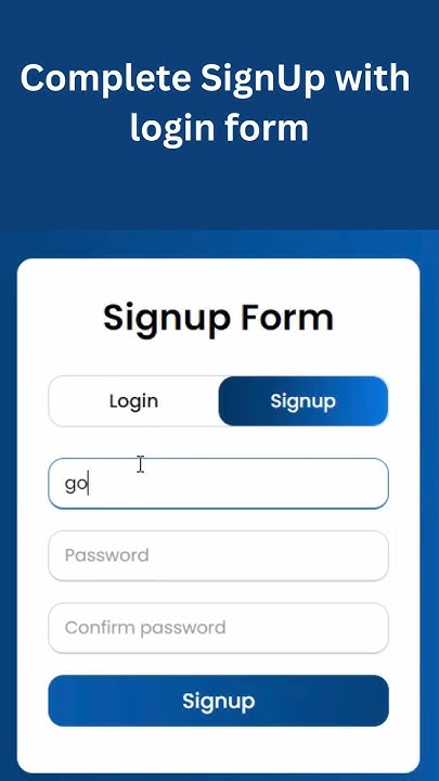 Complete signup and login form using html, css, javascript and php - YouTube