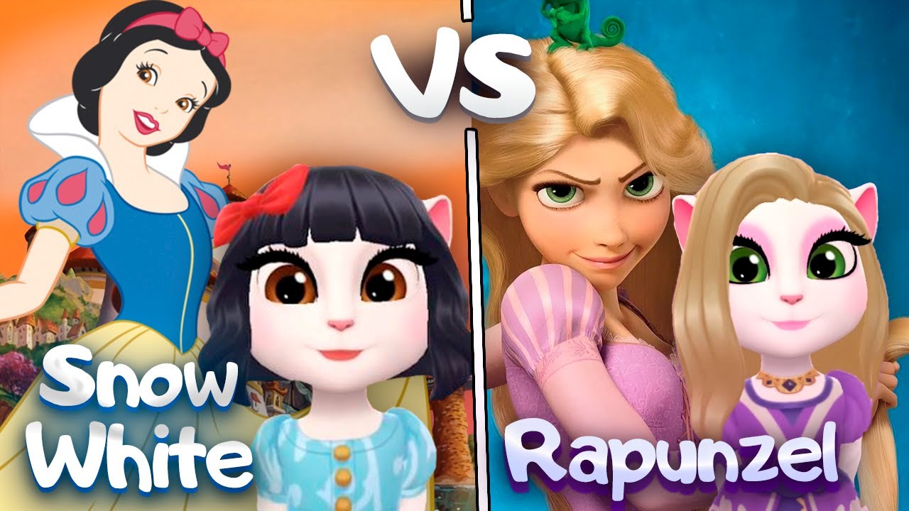 My Talking Angela 2 - Rapunzel vs Snow White - YouTube