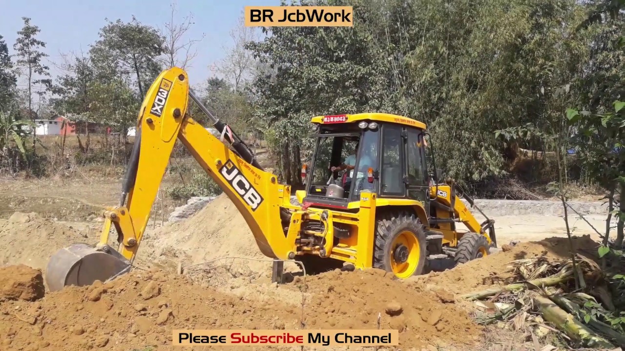 Jcb Backhoe Loader Working in Road Side. (Jcb 3DX Machine Work Video ...
