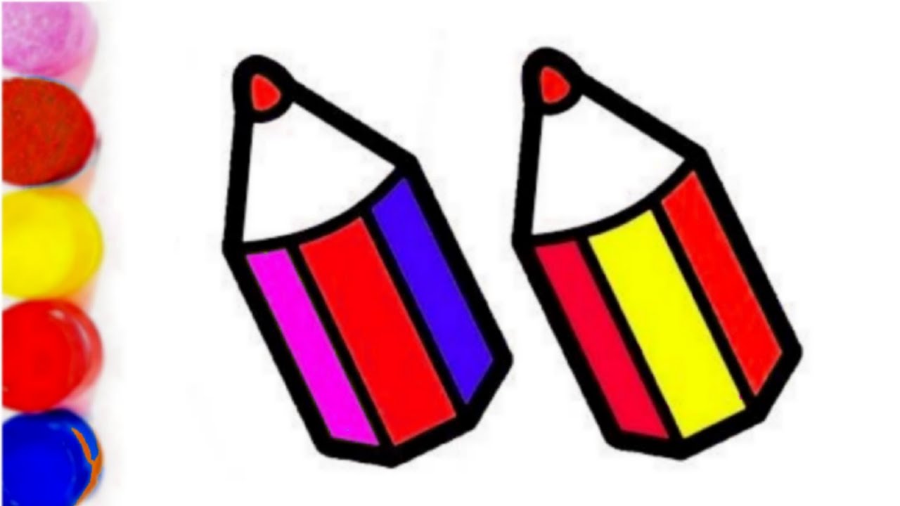 easy colourfull pencil drawing and painting colouring for kids and ...