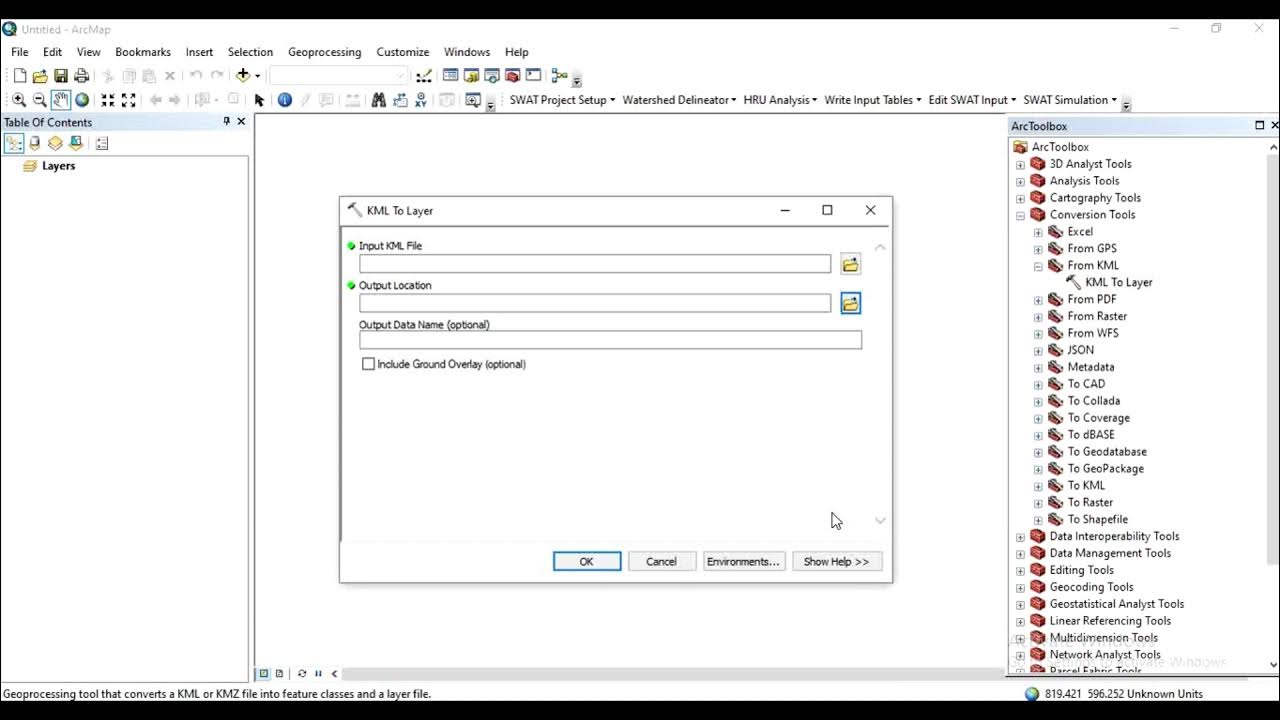 How to convert Kmz/Kml file into Layers file using Arcmap - YouTube