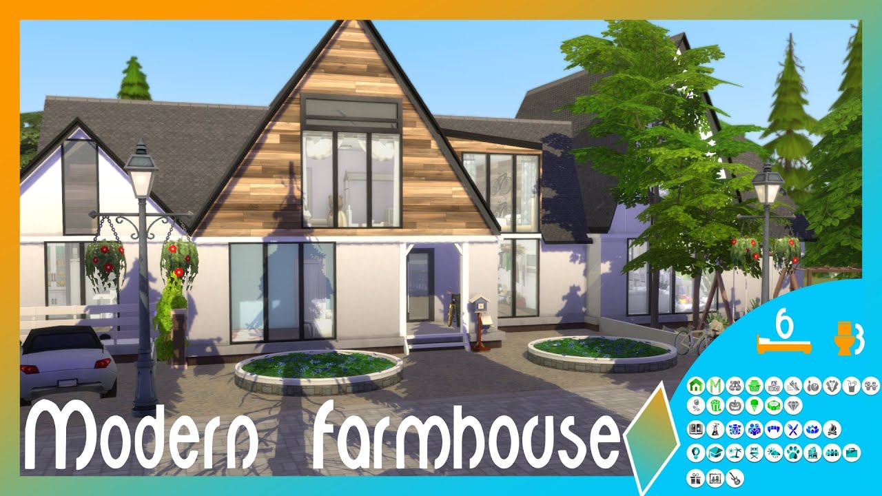 MODERN FARMHOUSE | The sims 4 - Speedbuild | NOCC - YouTube