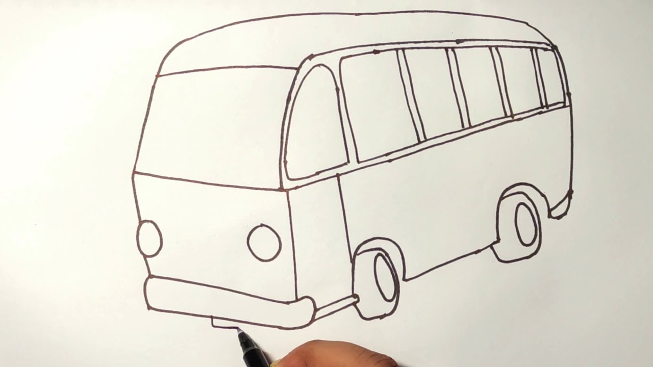 How to Draw A Bus | Easy Drawing | Simple Drawing - YouTube