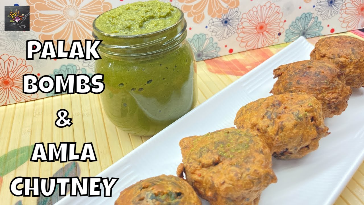 Palak Ka Stuffed Pakoda Bomb Recipe With Chutney - YouTube