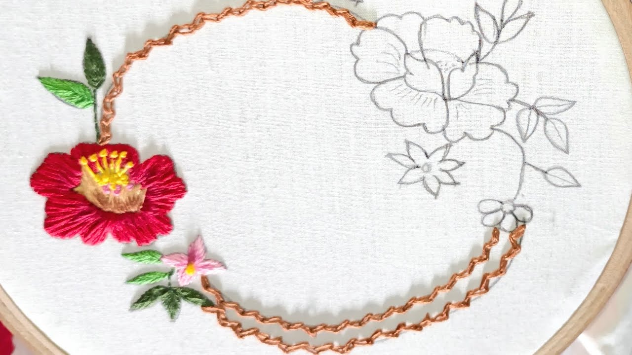 Hand embroidery frame design |Needle-work | - YouTube