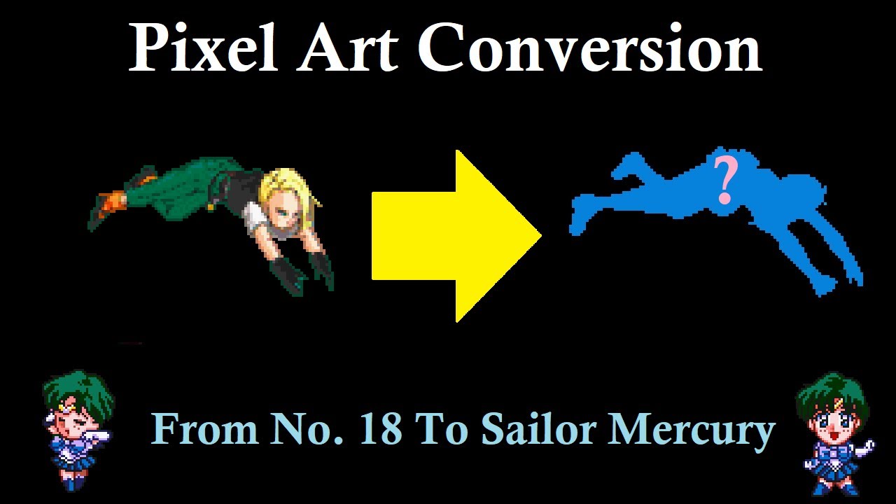 🎨Sailor Mercury Water Bullet 2nd Frame Pixel Art Conversion Dragon Ball ...