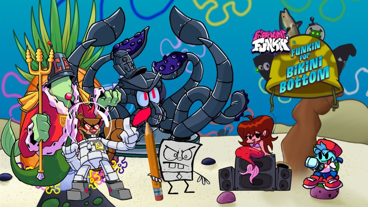 프나펑 펑킨 폴 비키니 바텀 모드 / FNF - VS Funkin For Bikini Bottom - YouTube