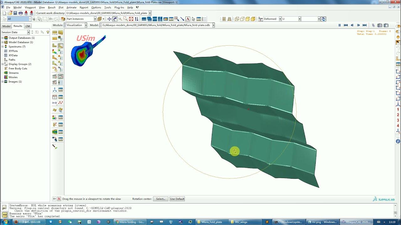 Miura fold simulation using Abaqus Explicit - YouTube