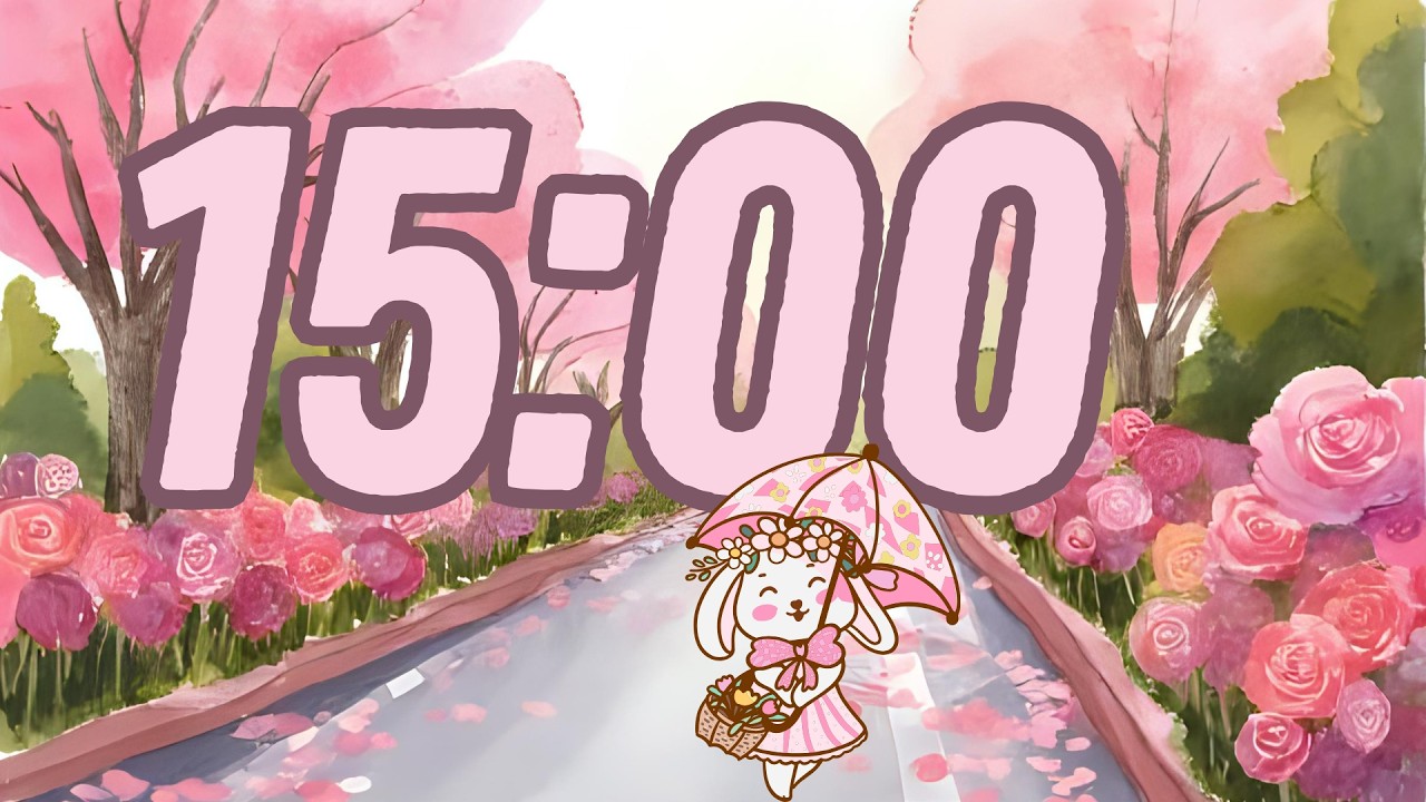 🍵🌸 Cute 15 Minute Reset Timer | Rain Ambience + Piano for Emotional ...