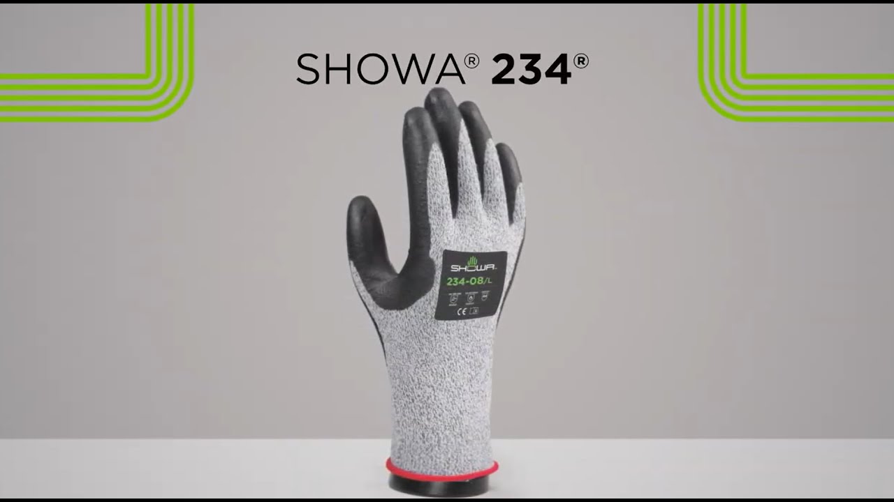 SHOWA 234: ANSI A4 Cut Protection with Grip for Food Handling - YouTube