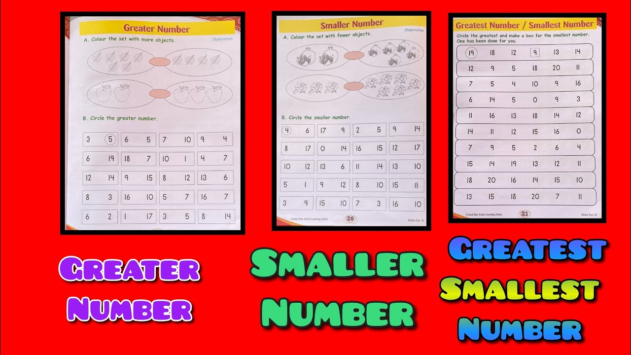 LKG/UKG Maths/ Greater/Smaller Number/Greatest and Smallest Number ...